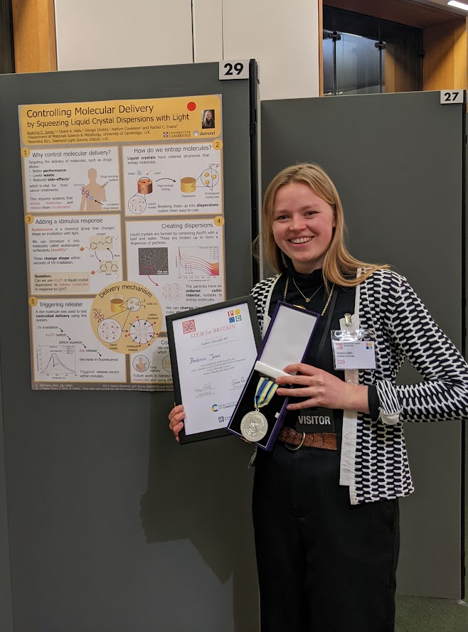 Bea Jones with Gold medal for Chemistry at STEM for Britain ...